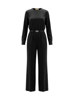Gucci Satin Square G Belt Jumpsuit - Black