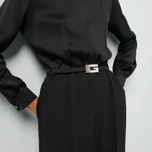 Gucci Satin Square G Belt Jumpsuit