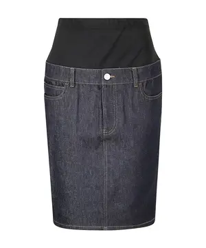 Coperni Hybrid Midi Denim Skirt - Black