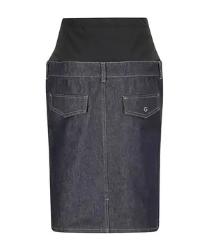 Coperni Hybrid Midi Denim Skirt - Black