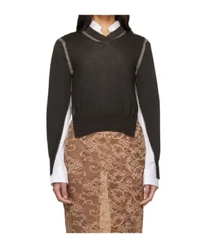 Acne Studios Wrinkled V-neck Jumper - Black