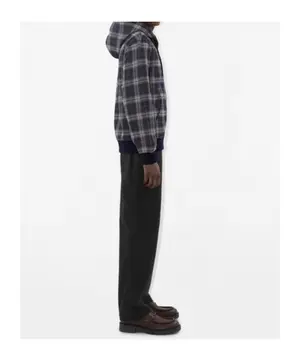Burberry Checked Zipped Drawstring Hoodie