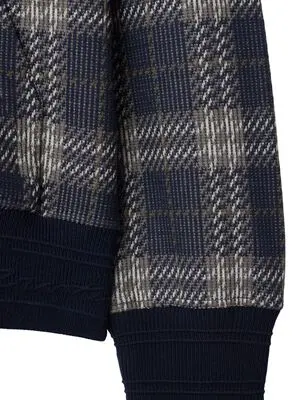 Burberry Checked Zipped Drawstring Hoodie