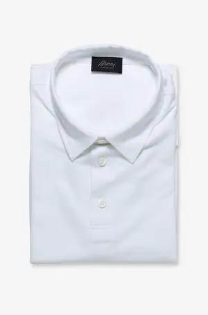 Brioni Short Sleeve Polo Shirt - White