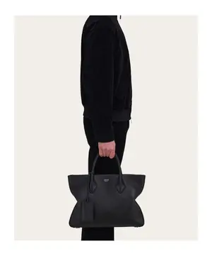 FERRAGAMO Monogram Structured Leather Tote Bag