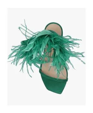 STUART WEITZMAN Feather High-heeled Sandals - Green