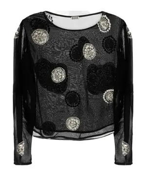 BODE Round Neck Long-sleeved Cover-up - Black