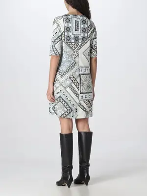 Etro Short-sleeved Patchwork Printed Shift Dress