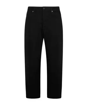 Stone Island Logo Patch Straight-leg Pants - Black