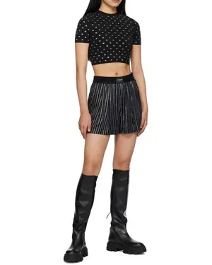 Alexander Wang Crystal-logo Cropped Top