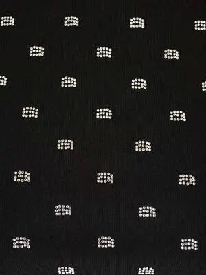 Alexander Wang Crystal-logo Cropped Top