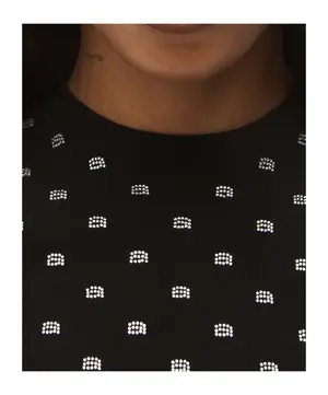 Alexander Wang Crystal-logo Cropped Top