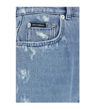 Dolce & Gabbana High Waist Distressed Jeans