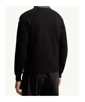Moncler Tricot Quilted Cardigan With Zip Closure - Black