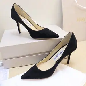 JIMMY CHOO Suede Pointed Toe Stilettos - Black