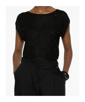 Herno Sequin Embellished Short-sleeved Jumper