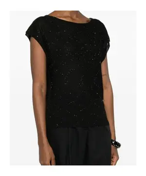 Herno Sequin Embellished Short-sleeved Jumper