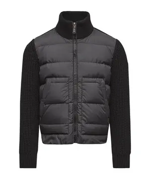 Moncler Logo Patch Panelled Jacket - Black