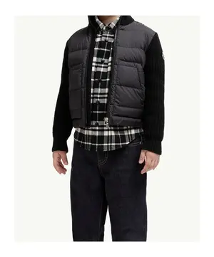 Moncler Logo Patch Panelled Jacket - Black