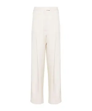 Philosophy Di Lorenzo Serafini Slub Pleated Straight Trousers - Light Ecru