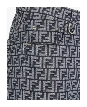 Fendi Ff Monogram Straight Leg Jeans