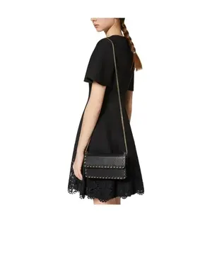 Valentino Garavani Rockstud Foldover Top Crossbody Bag - Black