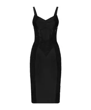 Dolce & Gabbana Corset Lace Midi Dress - Black