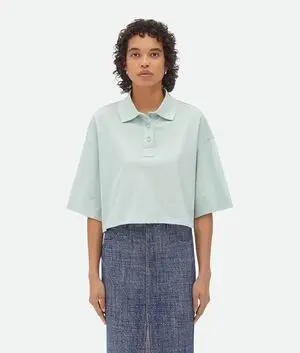 Bottega Veneta Cropped Polo Shirt With "bv" Embroidery