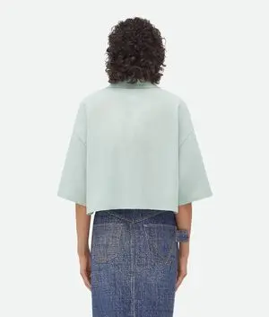 Bottega Veneta Cropped Polo Shirt With "bv" Embroidery