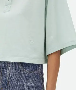 Bottega Veneta Cropped Polo Shirt With "bv" Embroidery