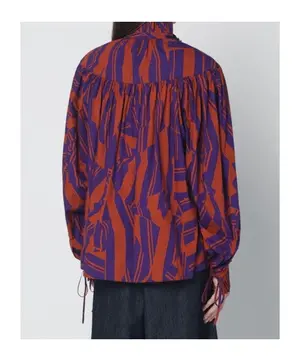 Dries Van Noten Printed Shirt With Ruffled Details - Red