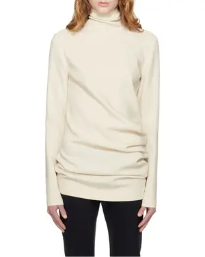 TOTEME High-neck Twist Blouse - Cream