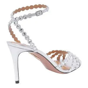 AQUAZZURA Crystal-embellished Tequila Sandals - Silver