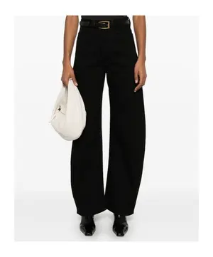 LEMAIRE High-waisted Wide-leg Jeans - Black