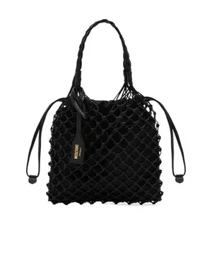 Moschino Woven Handle Drawstring Bag