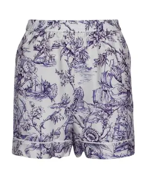 Dior Printed Silk Shorts - Gray
