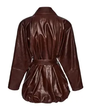 Magda Butrym Bubble Hemline Leather Jacket