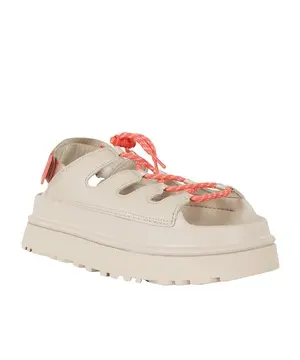 UGG Round Toe Flat Sandals With Drawstring - Nude