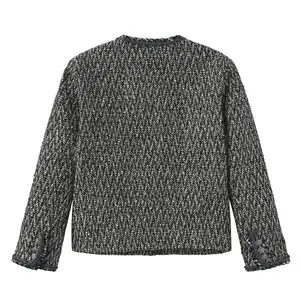Marissa Chiara Textured V-neck Jacket With Chest Pockets