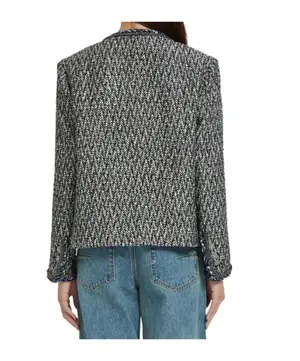 Marissa Chiara Textured V-neck Jacket With Chest Pockets