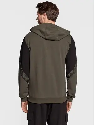 EA7 Logo Hooded Zip-up Casual Coat
