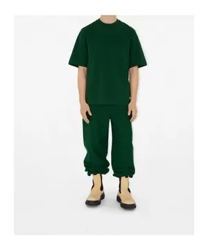 Burberry Ekd Logo-patch Crewneck T-shirt - Ivy