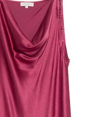 Antonelli Firenze Sleeveless Draped Neckline Maxi Dress - Red