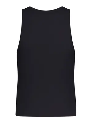 Celine Triomphe Tank Top In Ribbed Cotton Silk
