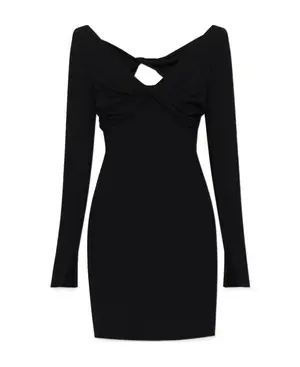 Blumarine Knotted Long Sleeve Mini Dress