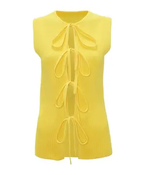 J.W.ANDERSON Bow Detail Ribbed Tank Top - Yellow
