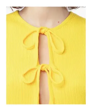 J.W.ANDERSON Bow Detail Ribbed Tank Top - Yellow