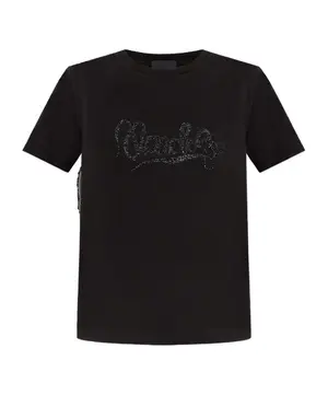 Moncler Embroidered Logo Crewneck T-shirt - Black