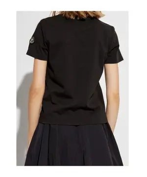 Moncler Embroidered Logo Crewneck T-shirt - Black