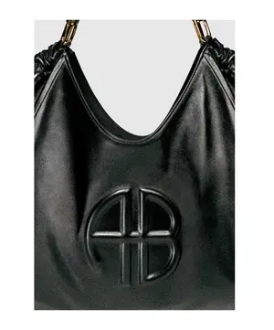 ANINE BING Logo Embossed Leather Tote Bag